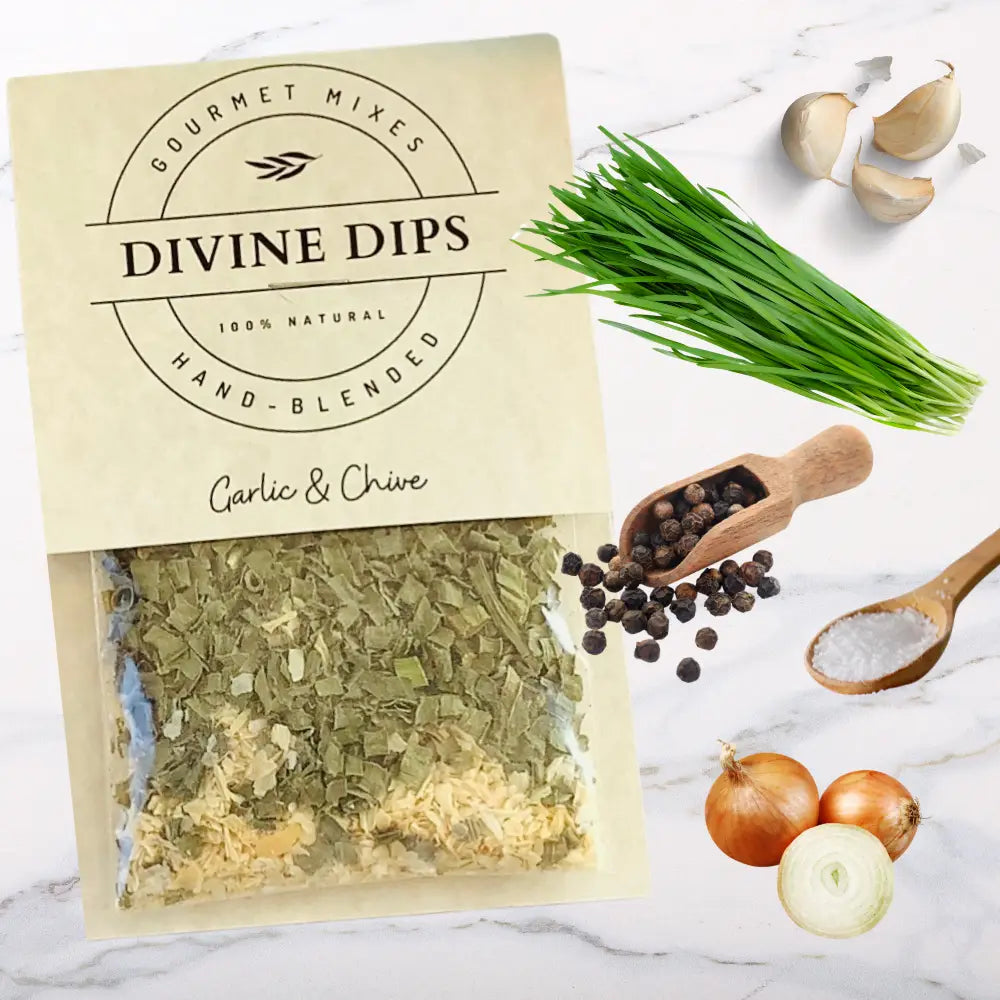 Divine Dips - Garlic & Chive Seasoning Dip Mix & Cheese Ball Spices ...